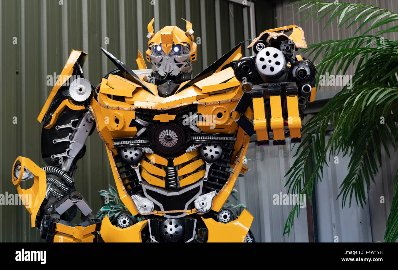 Transformer sculpture on display at the British Iron Work Centre ...