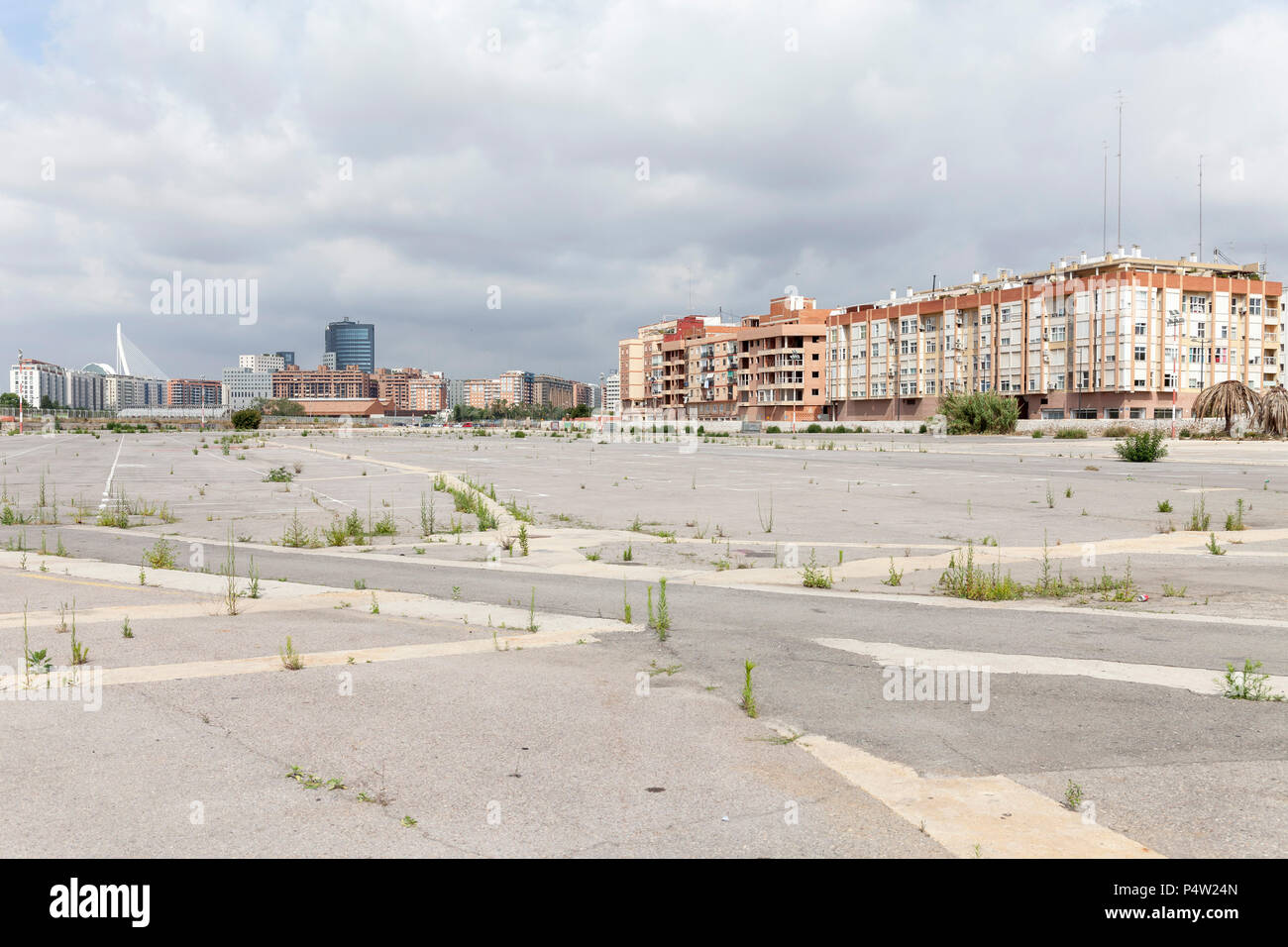 Valencia, Spain, Empty, paved area on the outskirts Stock Photo - Alamy