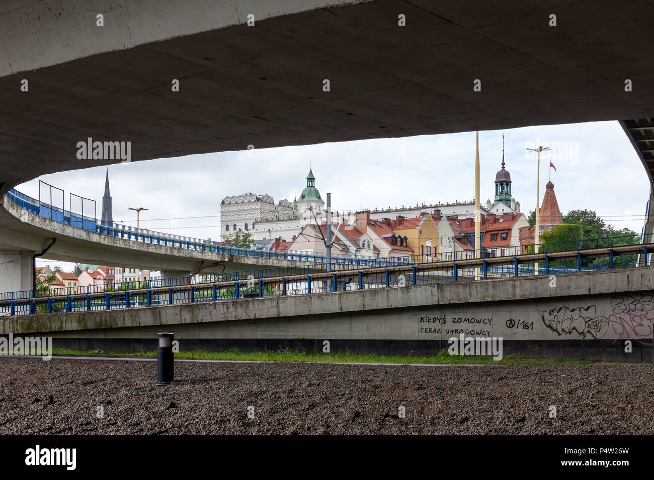 Szczecin, Poland, Szczecin City Palace between highways Stock Photo - Alamy
