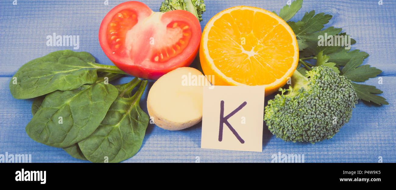 Natural ingredients or products as source potassium, vitamin K ...