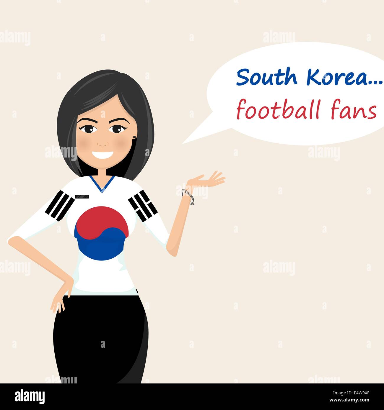 South Korea football fans.Cheerful soccer fans, sports images.Young ...