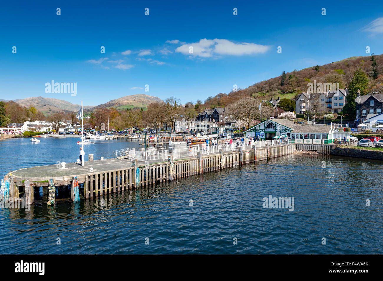 Waterhead Pier at Ambleside, a lakeside town situated at the head of ...