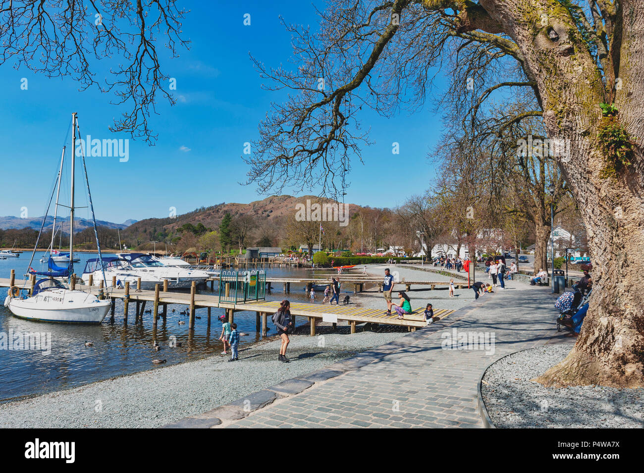 Waterhead Pier at Ambleside, a lakeside town situated at the head of ...