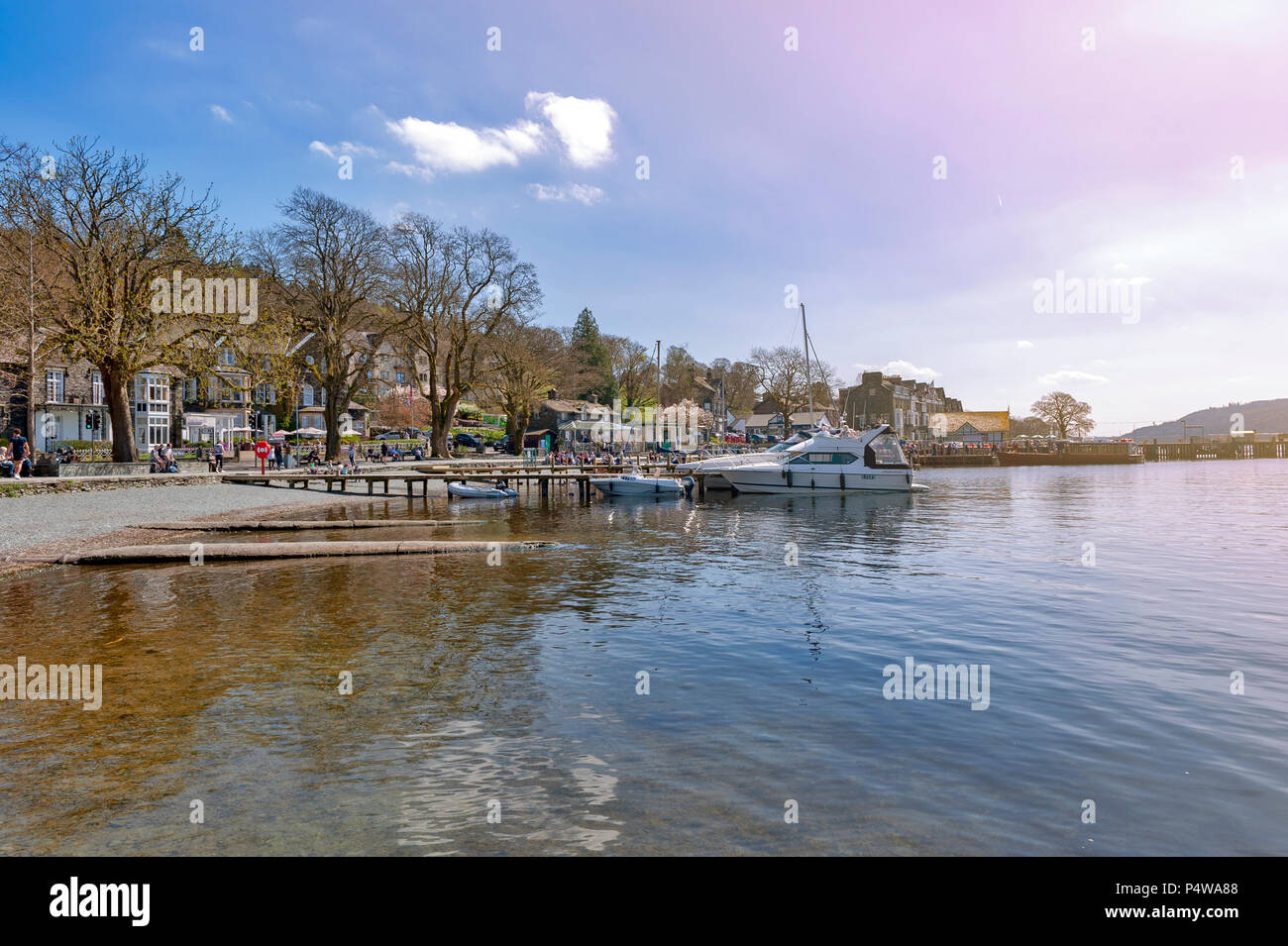 Waterhead Pier at Ambleside, a lakeside town situated at the head of ...