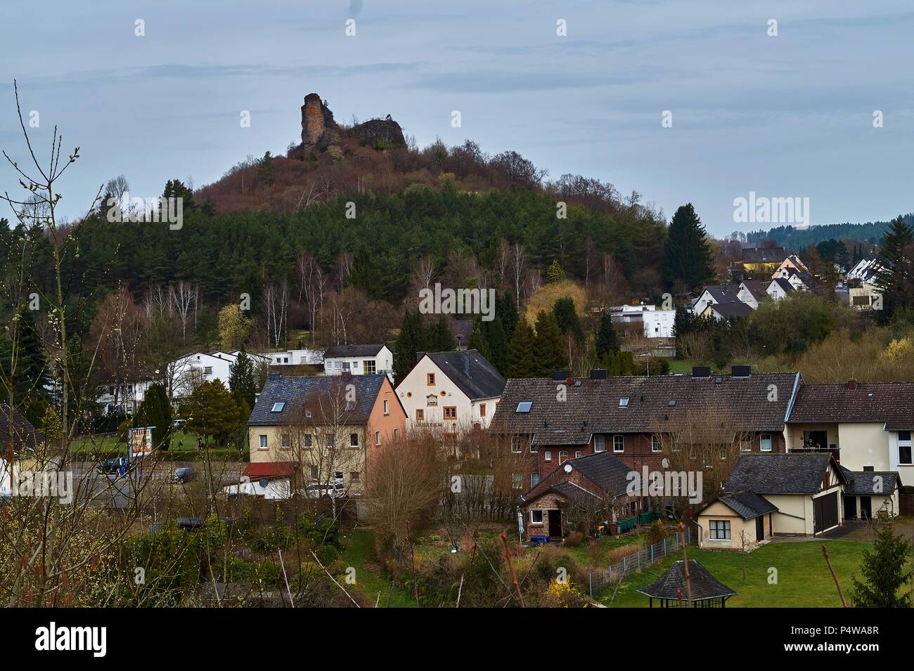 landscape mountain panorama in germany gerolstein vulkaneifel Stock ...