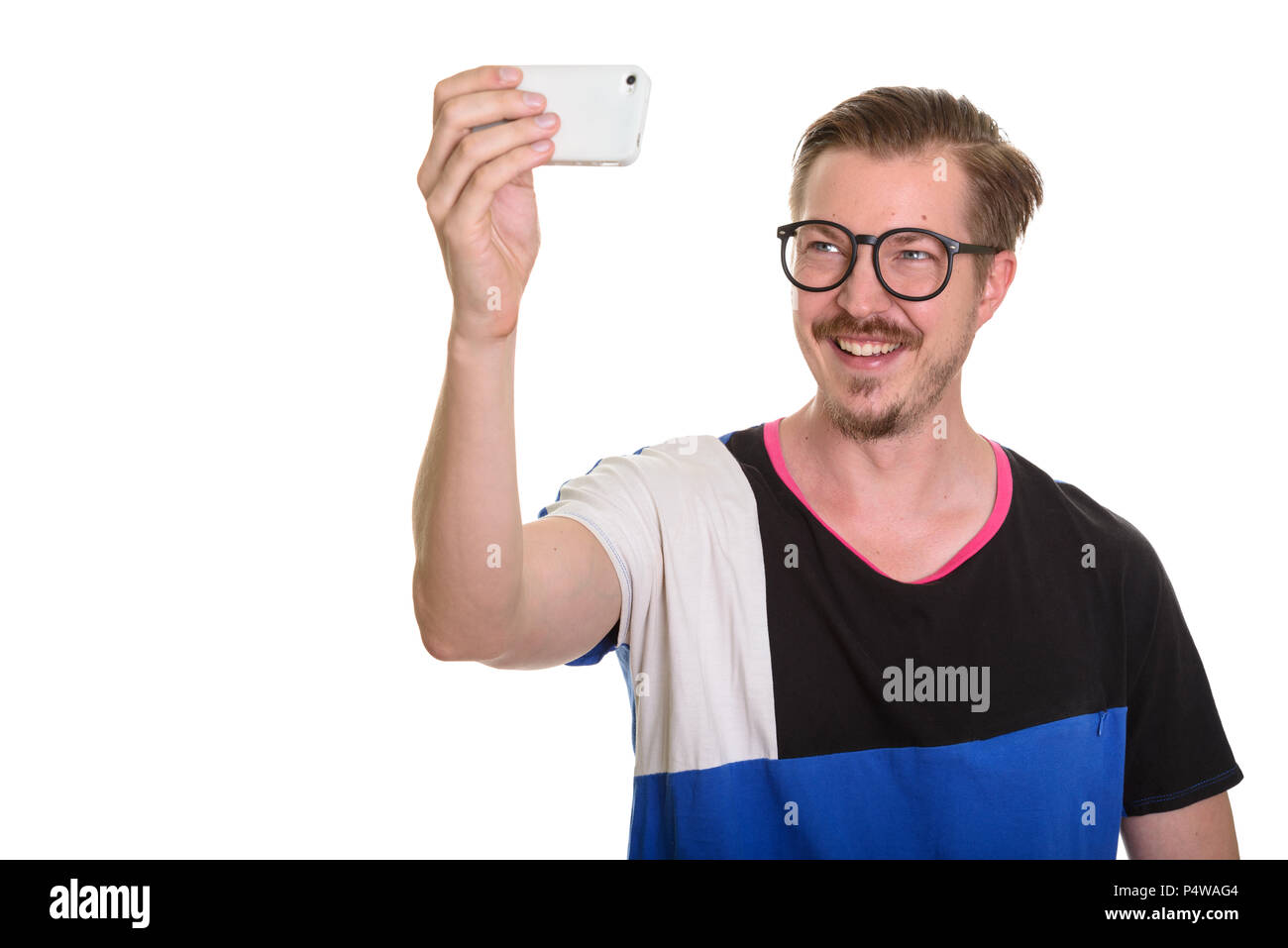 Portrait Of Man Isolated Against White Background Stock Photo - Alamy