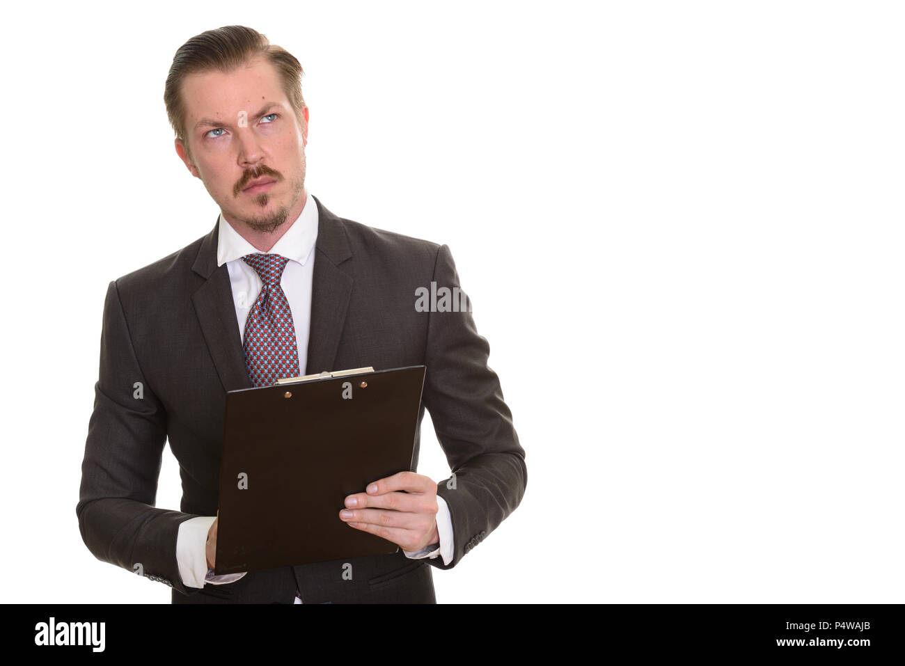 Portrait Of Man Isolated Against White Background Stock Photo - Alamy