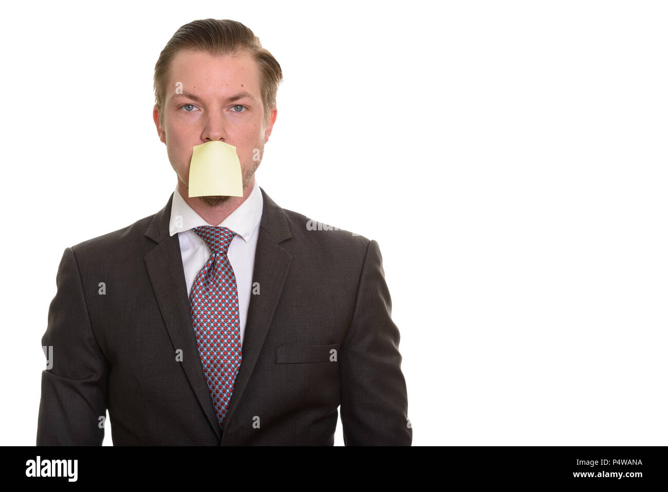 Portrait Of Man Isolated Against White Background Stock Photo - Alamy