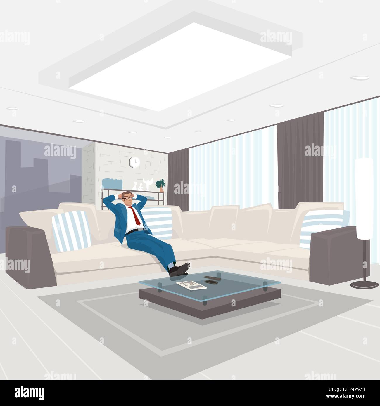 Living room smile Stock Vector Images - Alamy