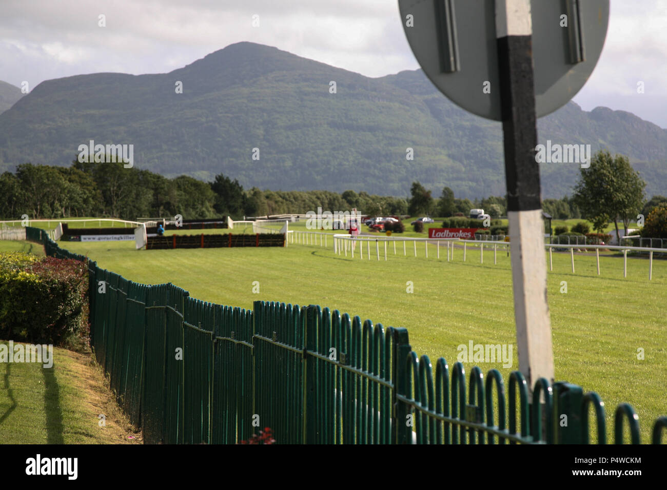 Killarney Horse Racing Course backdropped by the Killarney mountains ...