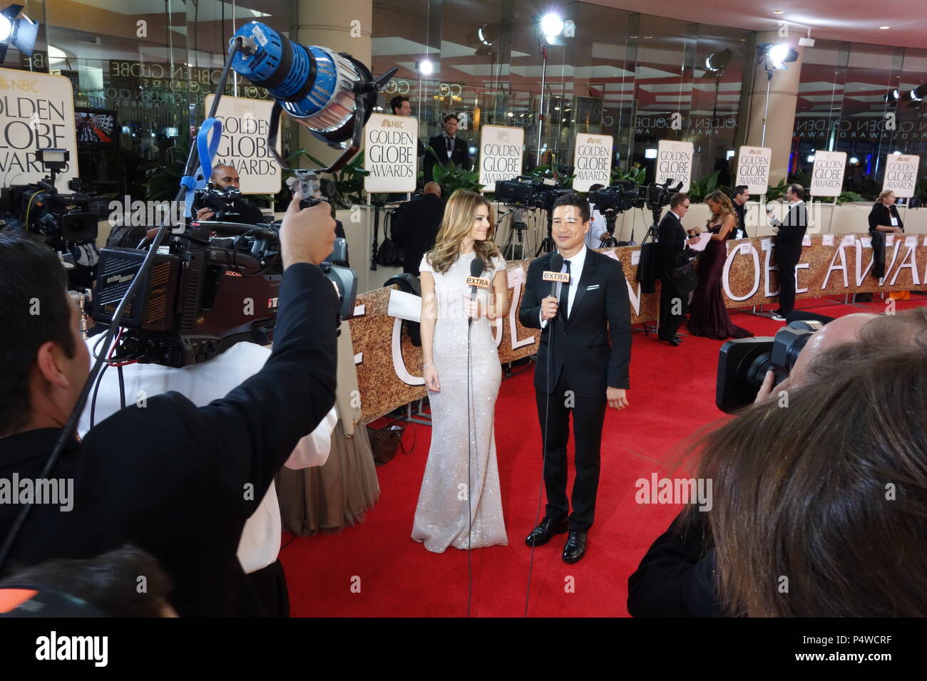 Maria Menounos and Mario Lopez 201 at the 70th Golden Globes Awards ...