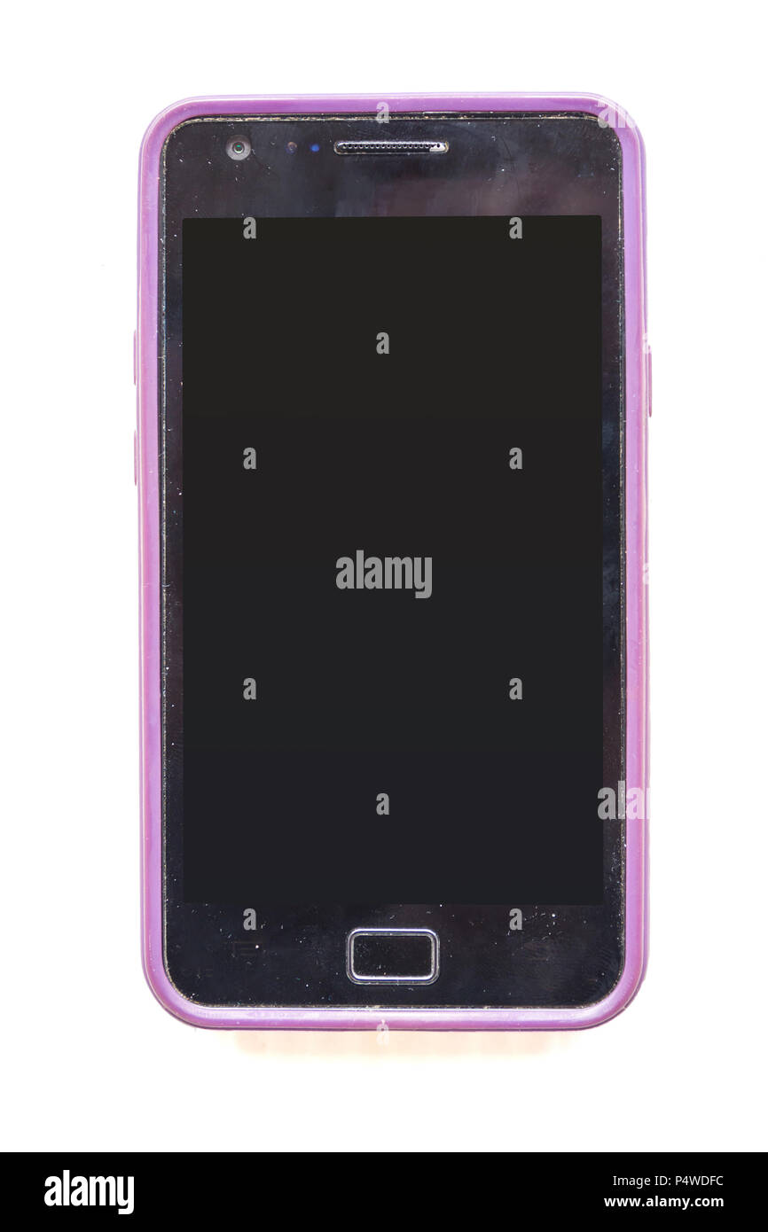 Front view of old smartphone isolated on white background Stock Photo ...