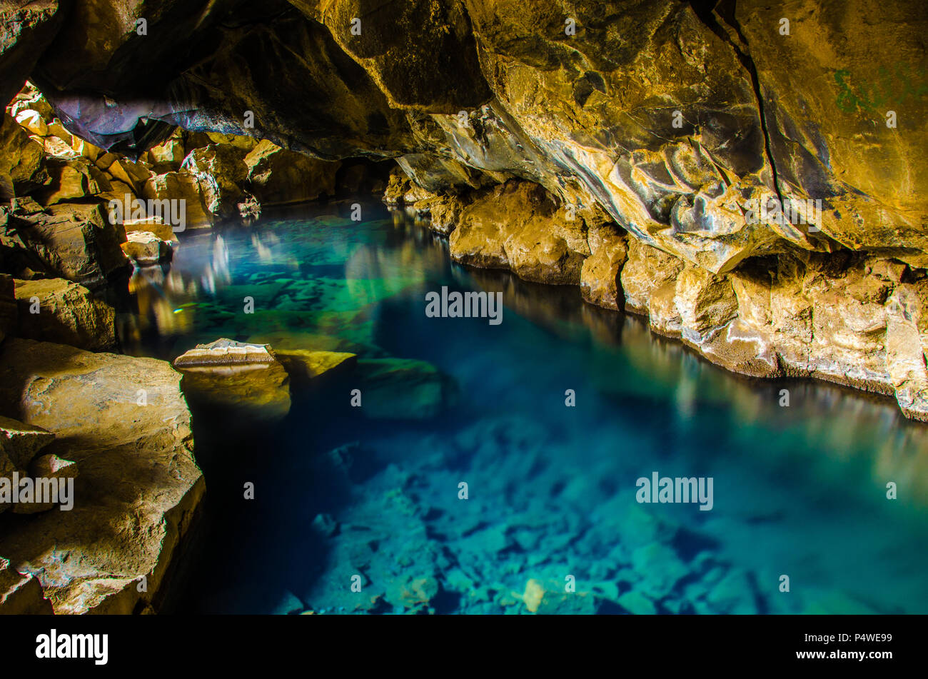 Grjotagja hot spring cave hi-res stock photography and images - Alamy