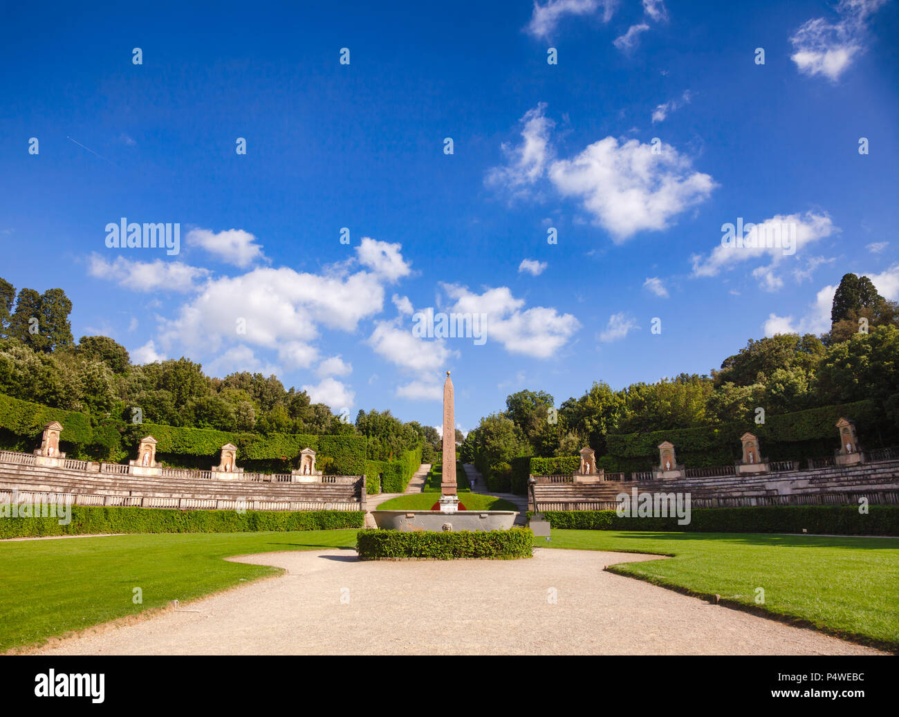 Boboli Gardens park primary axis amphitheater with Ancient Egyptian ...