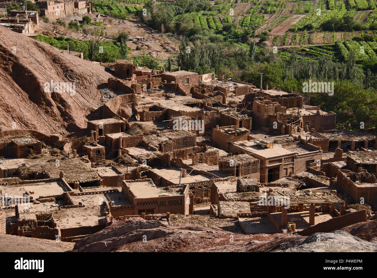 Ancient mud brick village in the Tuyoq Valley, Turpan, Xinjiang, China ...