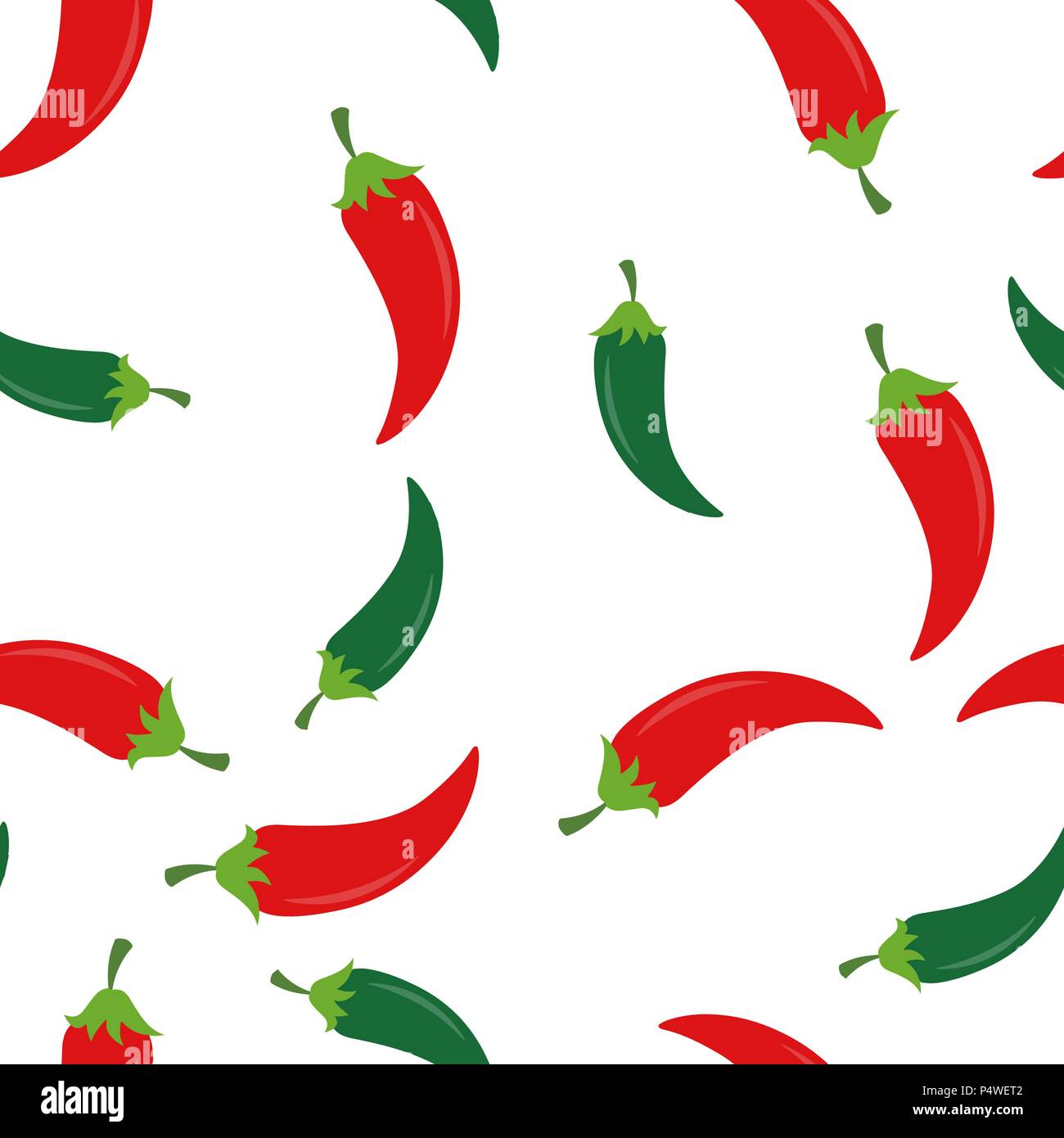 Seamless pattern of red and green chili peppers. Vector illustration ...