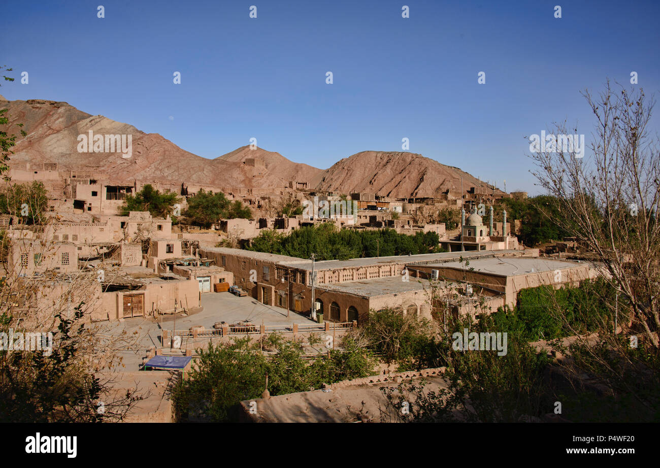 Ancient mud brick village in the Tuyoq Valley, Turpan, Xinjiang, China ...