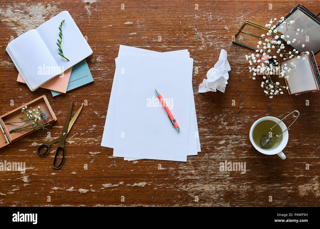 creativity and inspiration desktop ready for crafting Stock Photo - Alamy