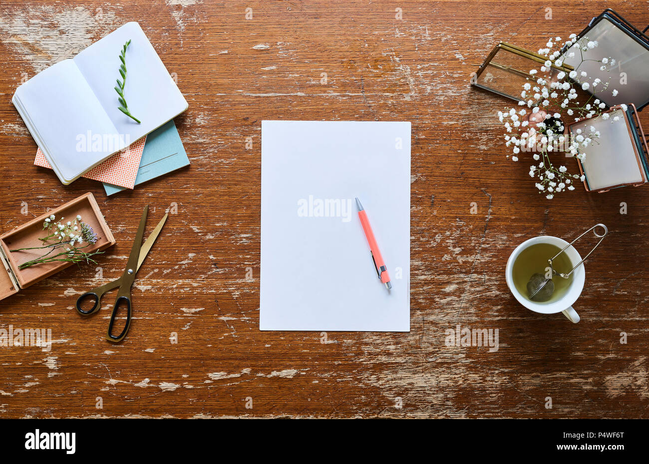 writing notes in a individual and creative workspace Stock Photo - Alamy