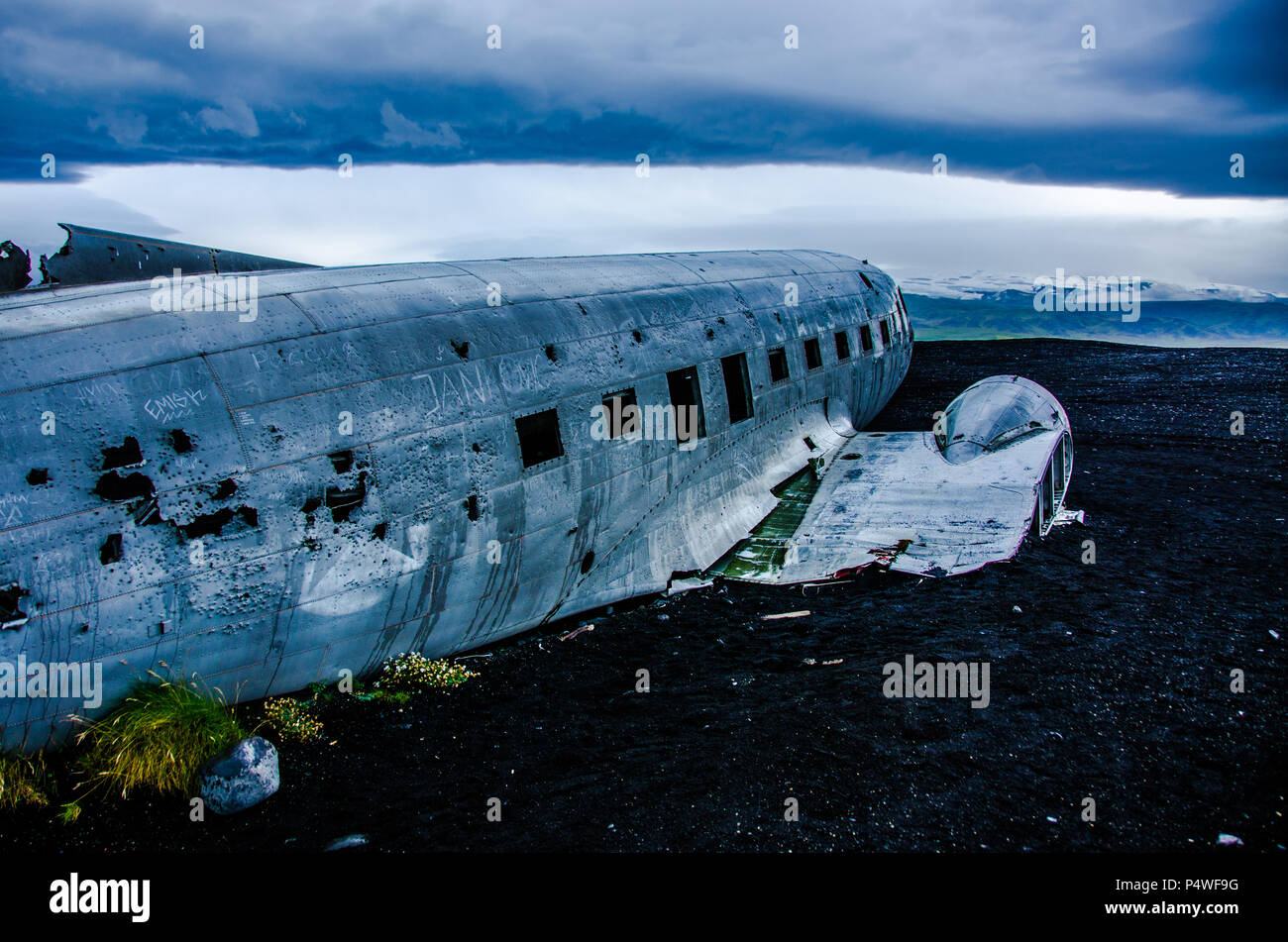 Plane wreck in wilderness Stock Photo - Alamy