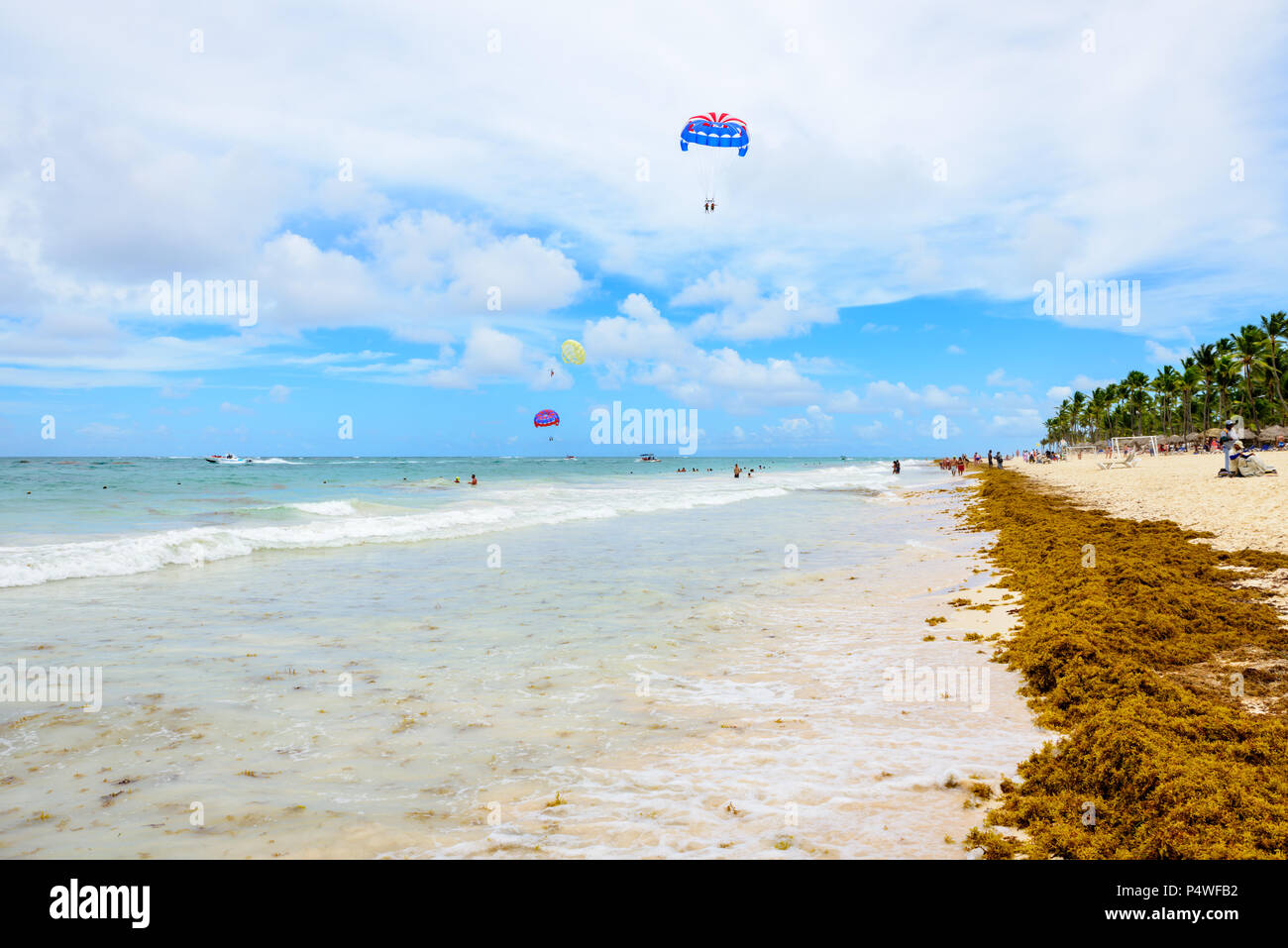 Tropical seascape in Bavaro beach (Punta Cana, Dominican Republic Stock ...