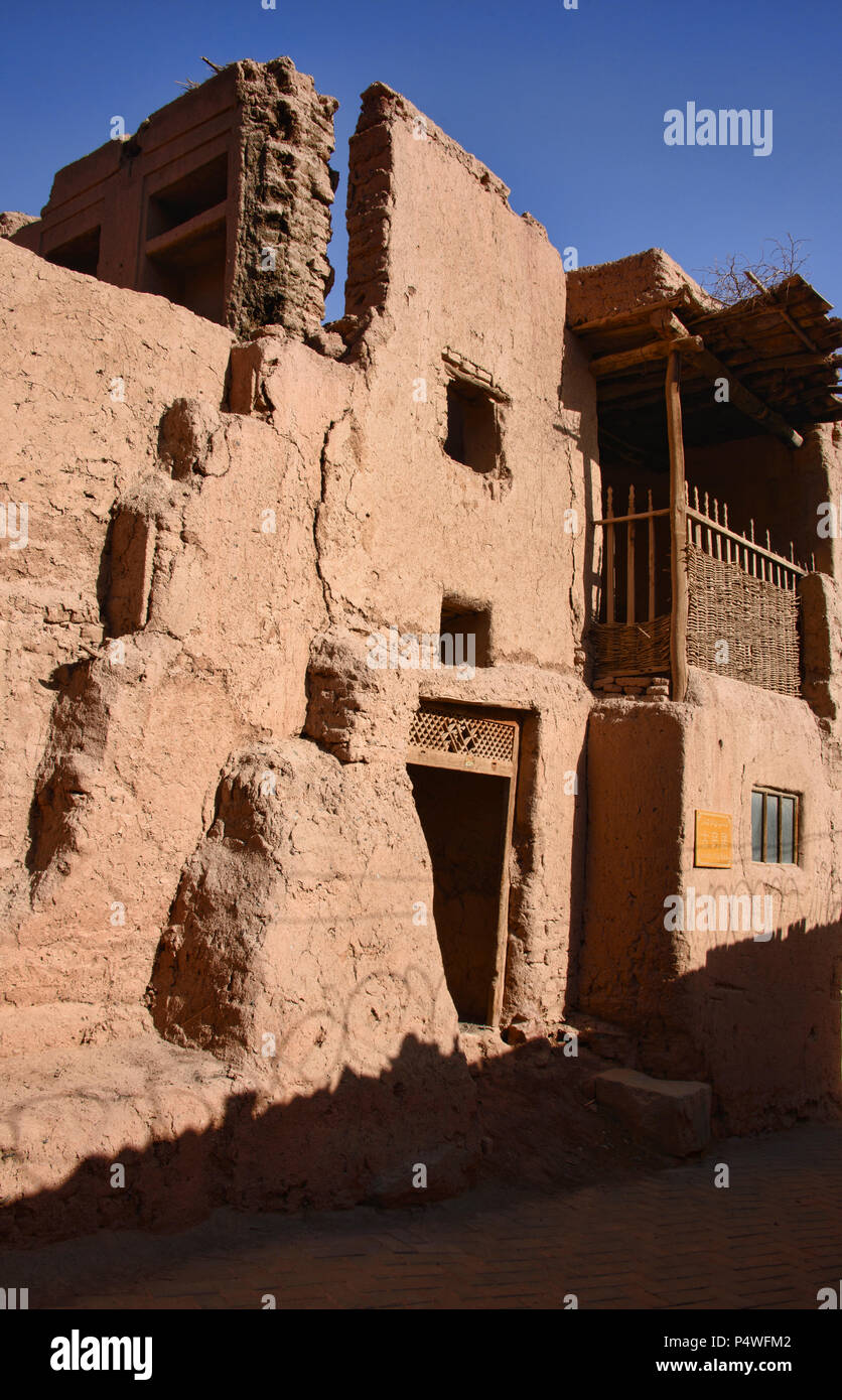 Ancient mud brick village in the Tuyoq Valley, Turpan, Xinjiang, China ...
