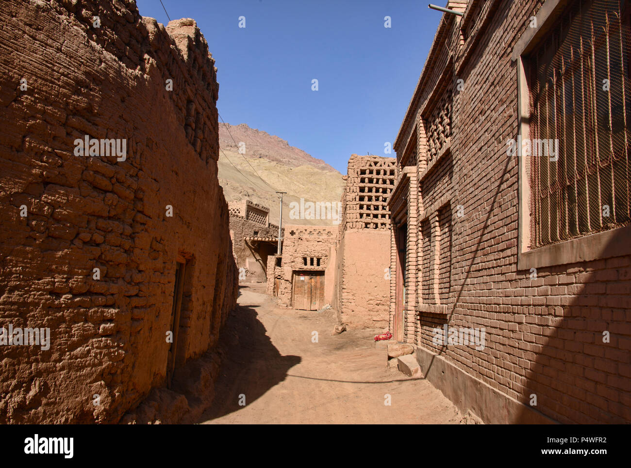 Ancient mud brick village in the Tuyoq Valley, Turpan, Xinjiang, China ...