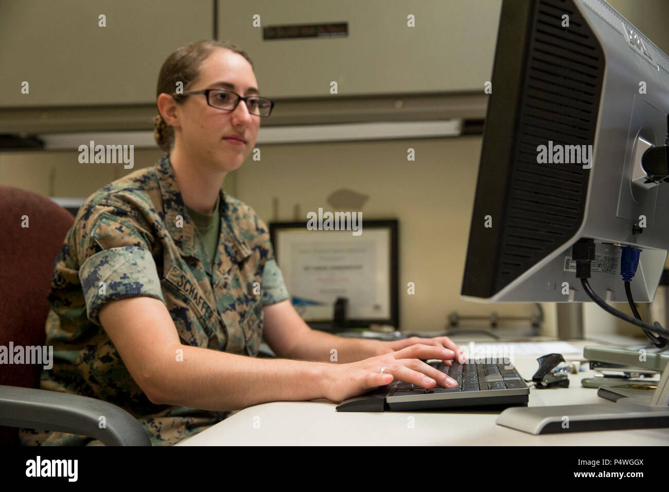 Lance Cpl. Ashley Schaffer, an embarkation specialist with Command ...