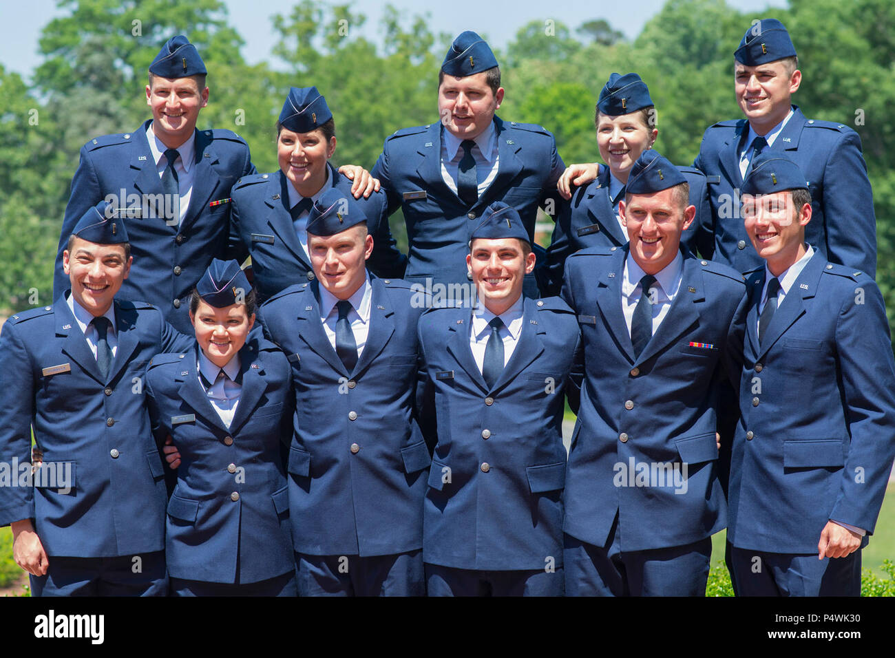 Eleven brand new U.S. Air Force second lieutenants pose for pictures ...
