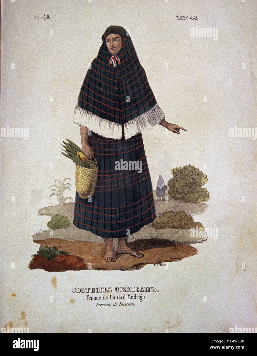 TRAJES CIVILES, MILITARES Y RELIGIOSOS DE MEXICO - 1828 - MUJER ...
