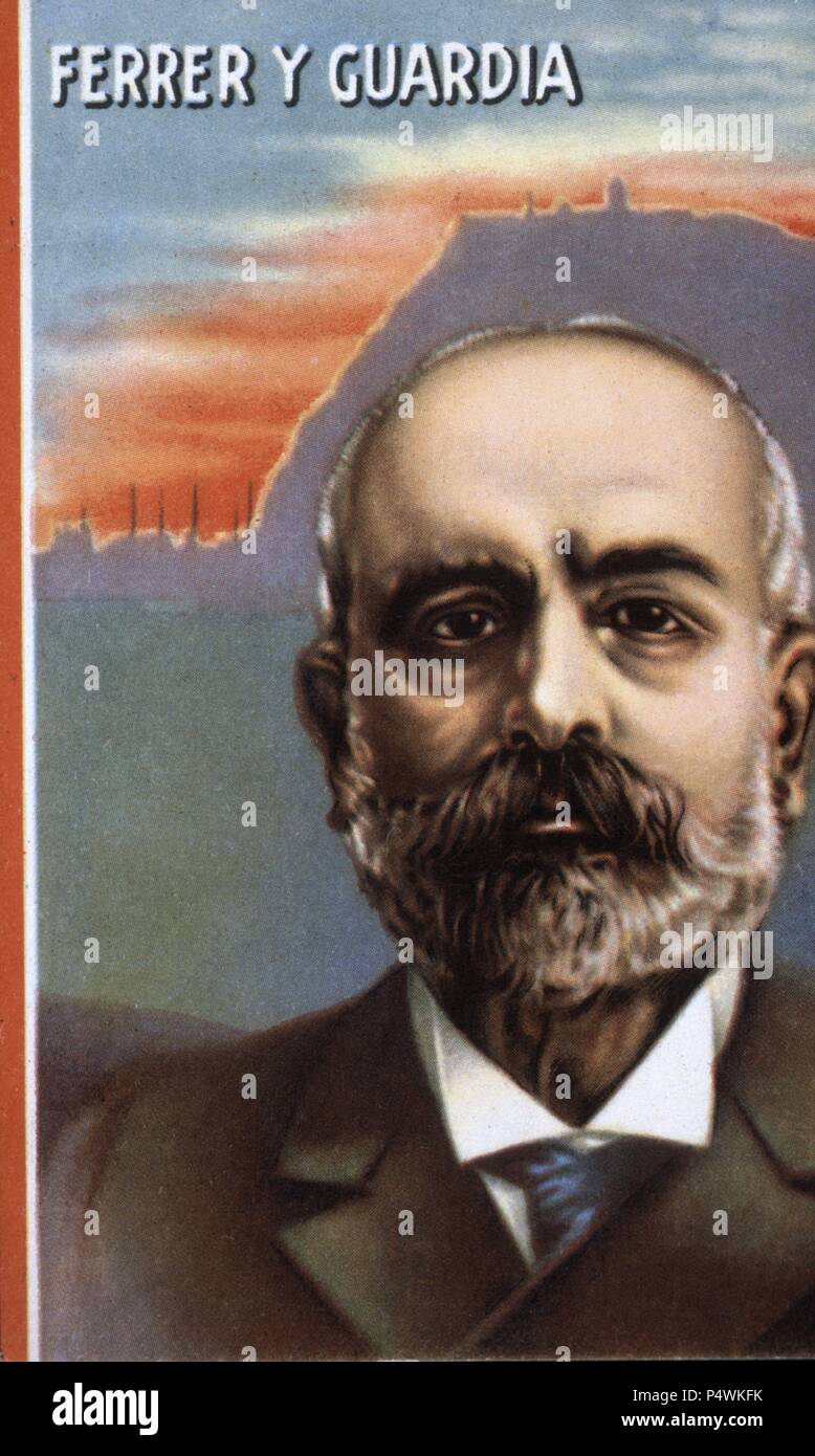 Cartel en recuerdo de Francesc Ferrer Guardia (Alella, 1859-Barcelona ...