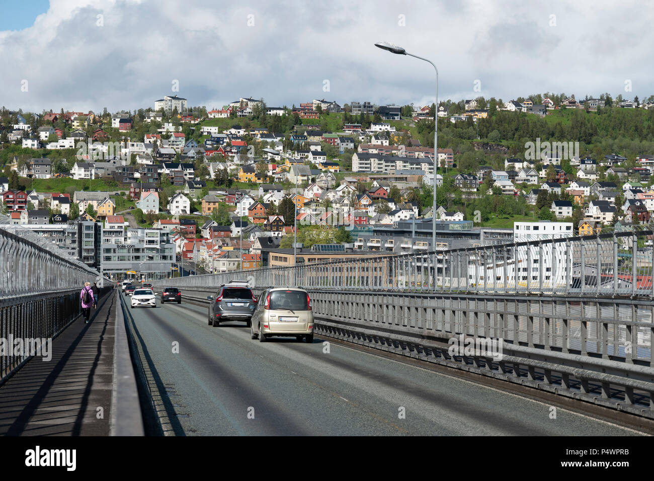 Driving over Tromso bridge, Norway Stock Photo - Alamy