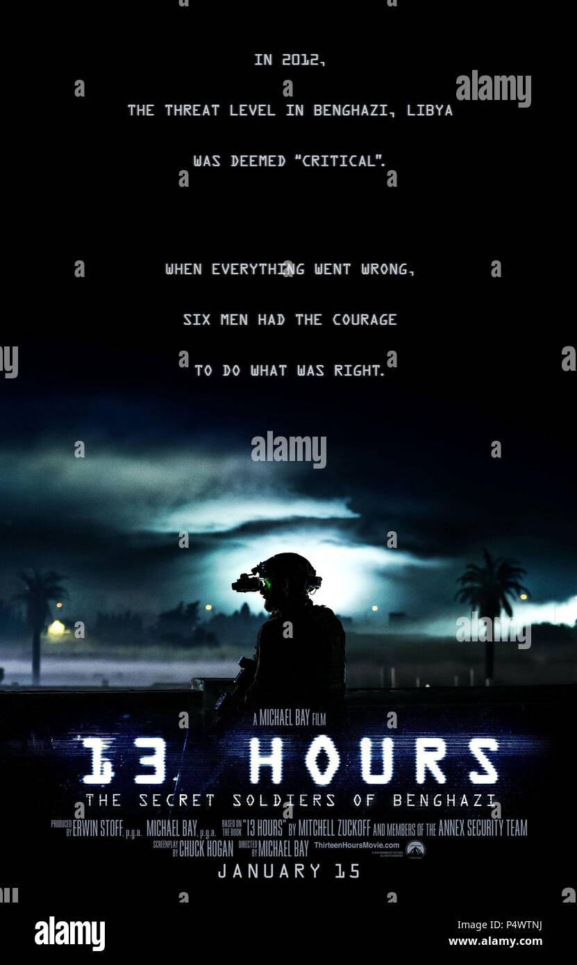 Original Film Title: 13 HOURS: THE SECRET SOLDIERS OF BENGHAZI. English Title: 13 HOURS: THE ...