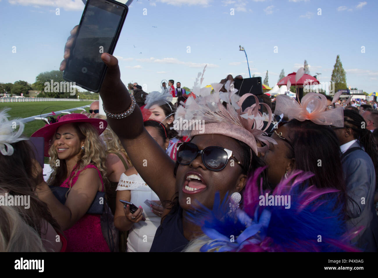 Horse racing crowd cheer hi-res stock photography and images - Alamy