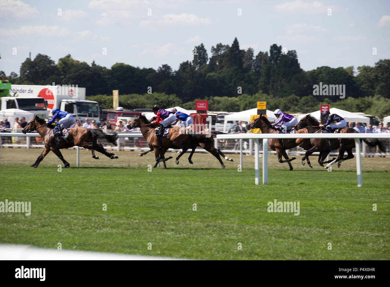 Horses racing on track at Royal Ascot Stock Photo - Alamy