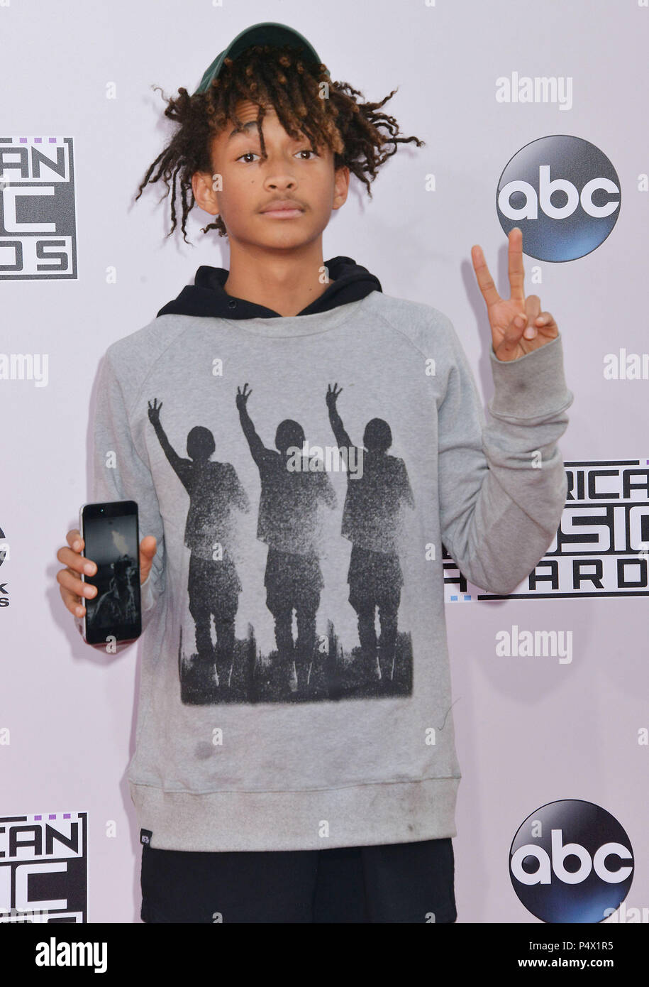 Jaren Smith at the 2014 American Music Awards arrival at the Nokia ...