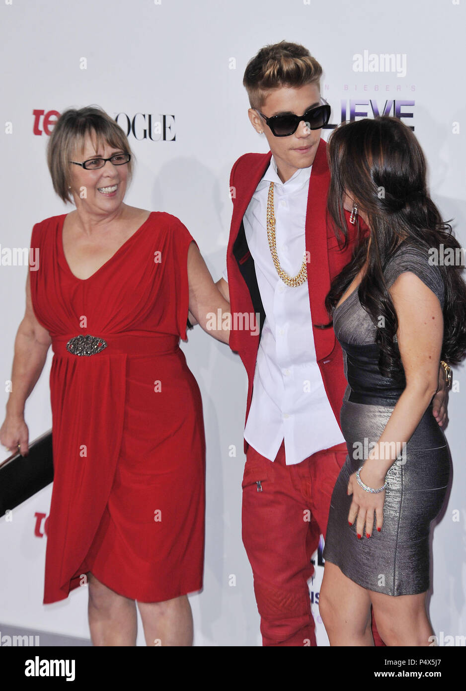 Diane Dale, Producer singer Justin Bieber, Pattie Mallette at the Justin Bieber S Believe ...