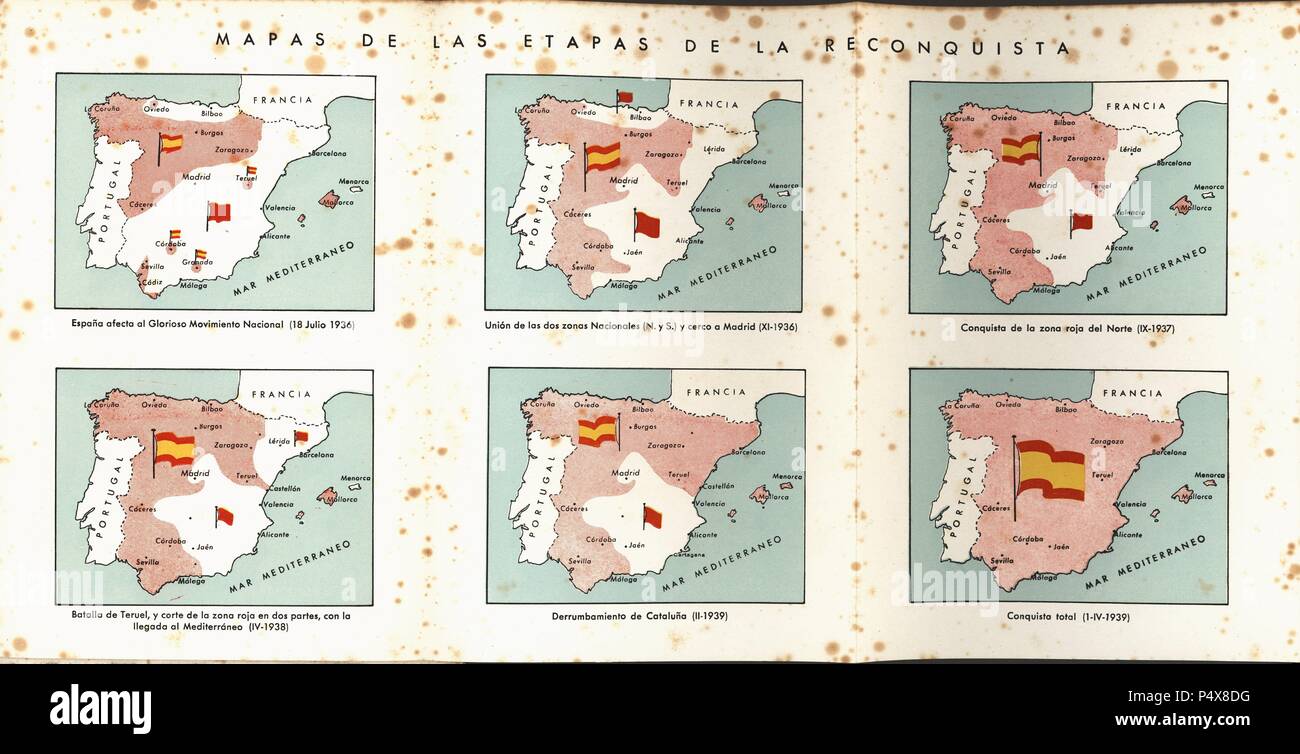 Mapas de las etapas de la reconquista nacional publicado en la obra ...