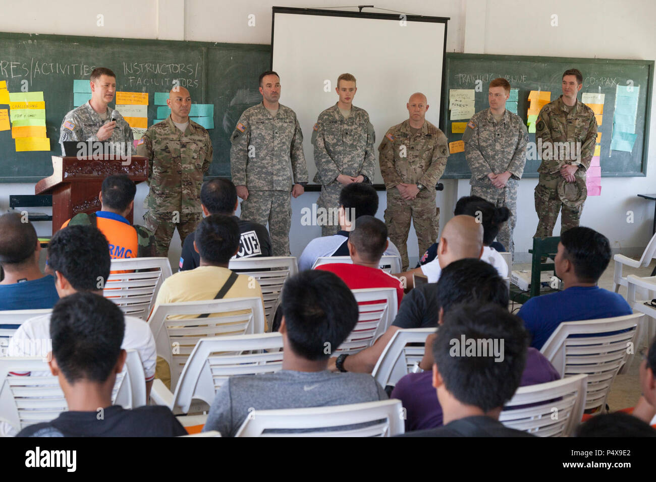 U.S. Army Soldiers introduce themselves during disaster preparedness ...