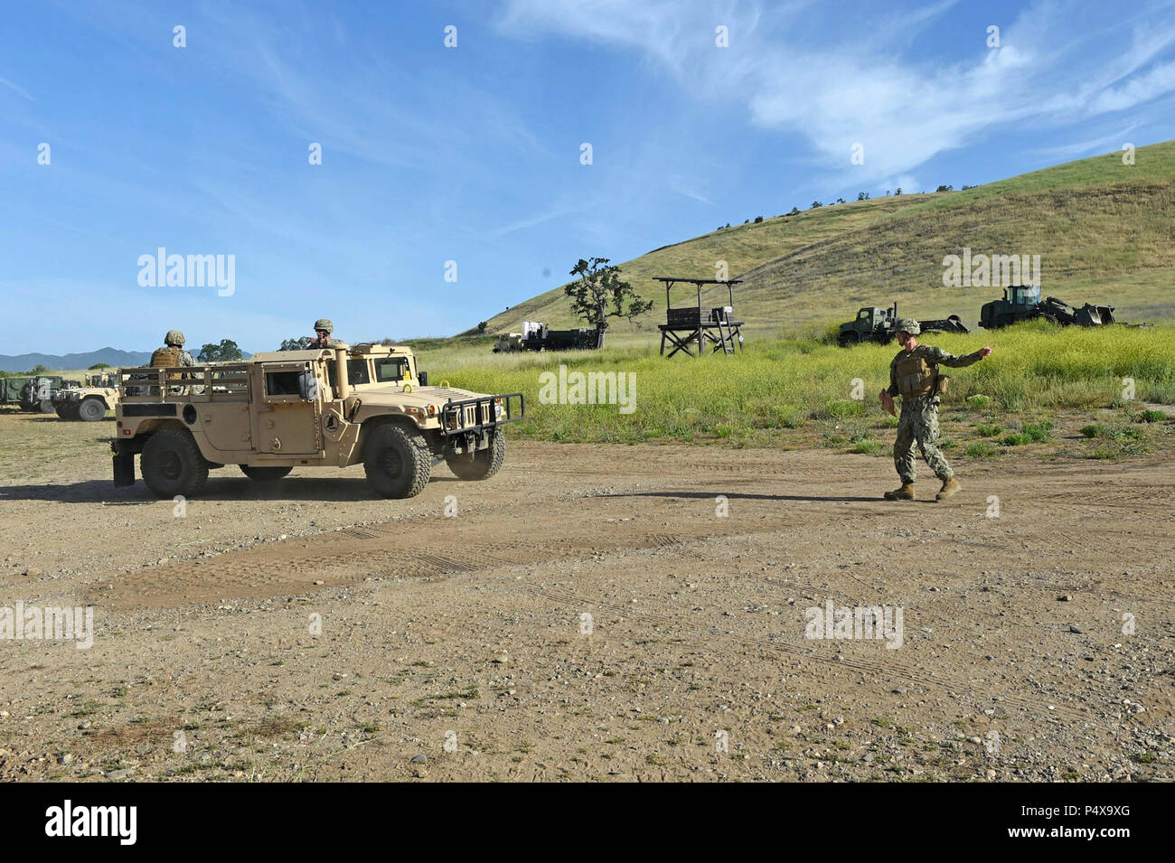 HUNTER LIGGETT, Calif. (May 9, 2017) - A Seabee assigned to Naval ...