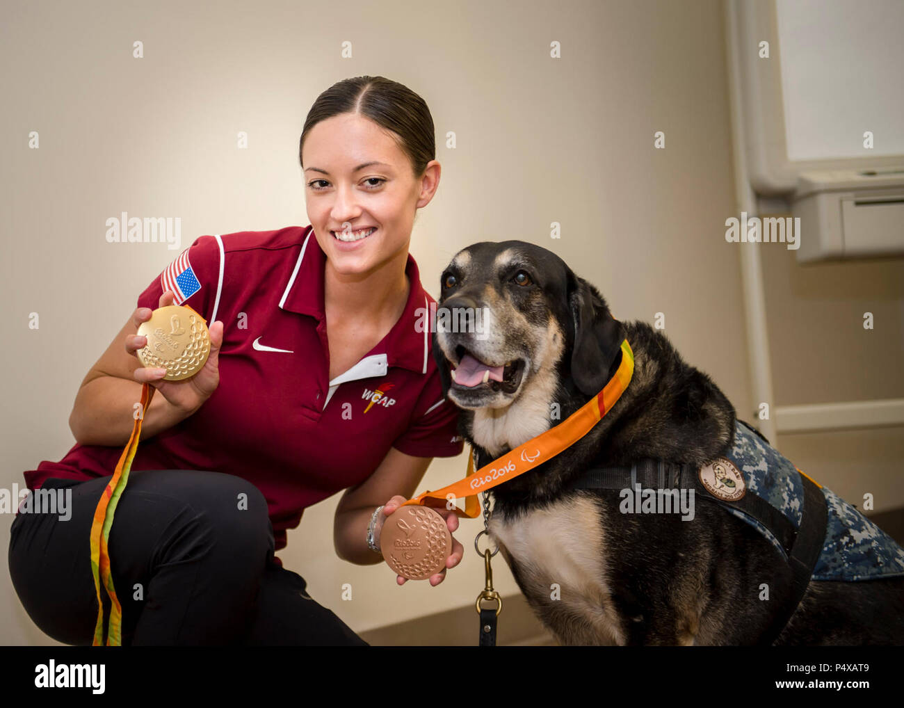 (FORT BELVOIR, Va. (May 10, 2017)--Army Sgt. Elizabeth Marks tours the ...