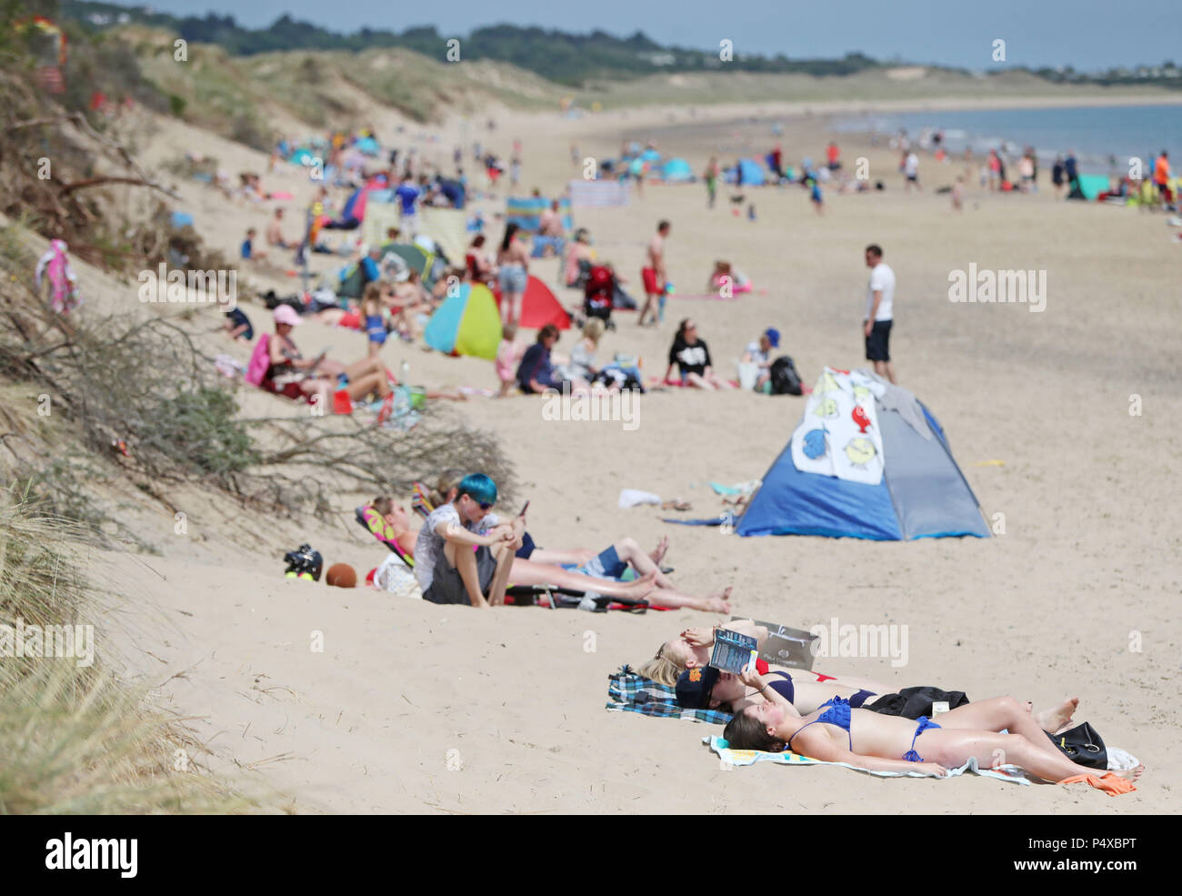 Sun bathers on the beach hi-res stock photography and images - Alamy