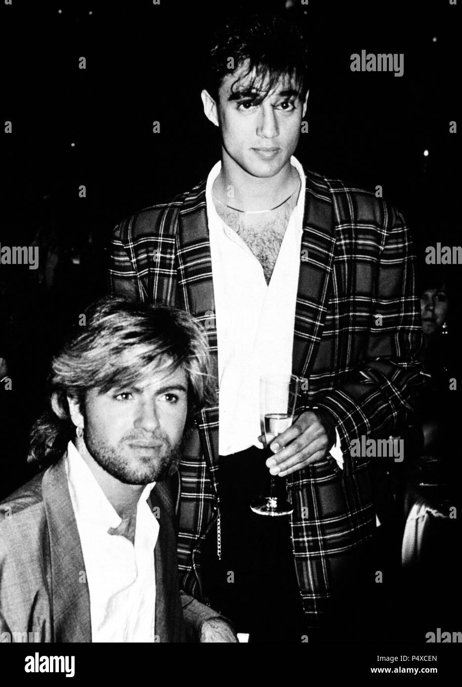 Wham george michael andrew ridgley Black and White Stock Photos ...
