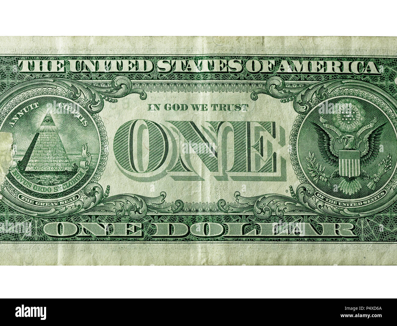 One dollar close up shot isolated Stock Photo - Alamy