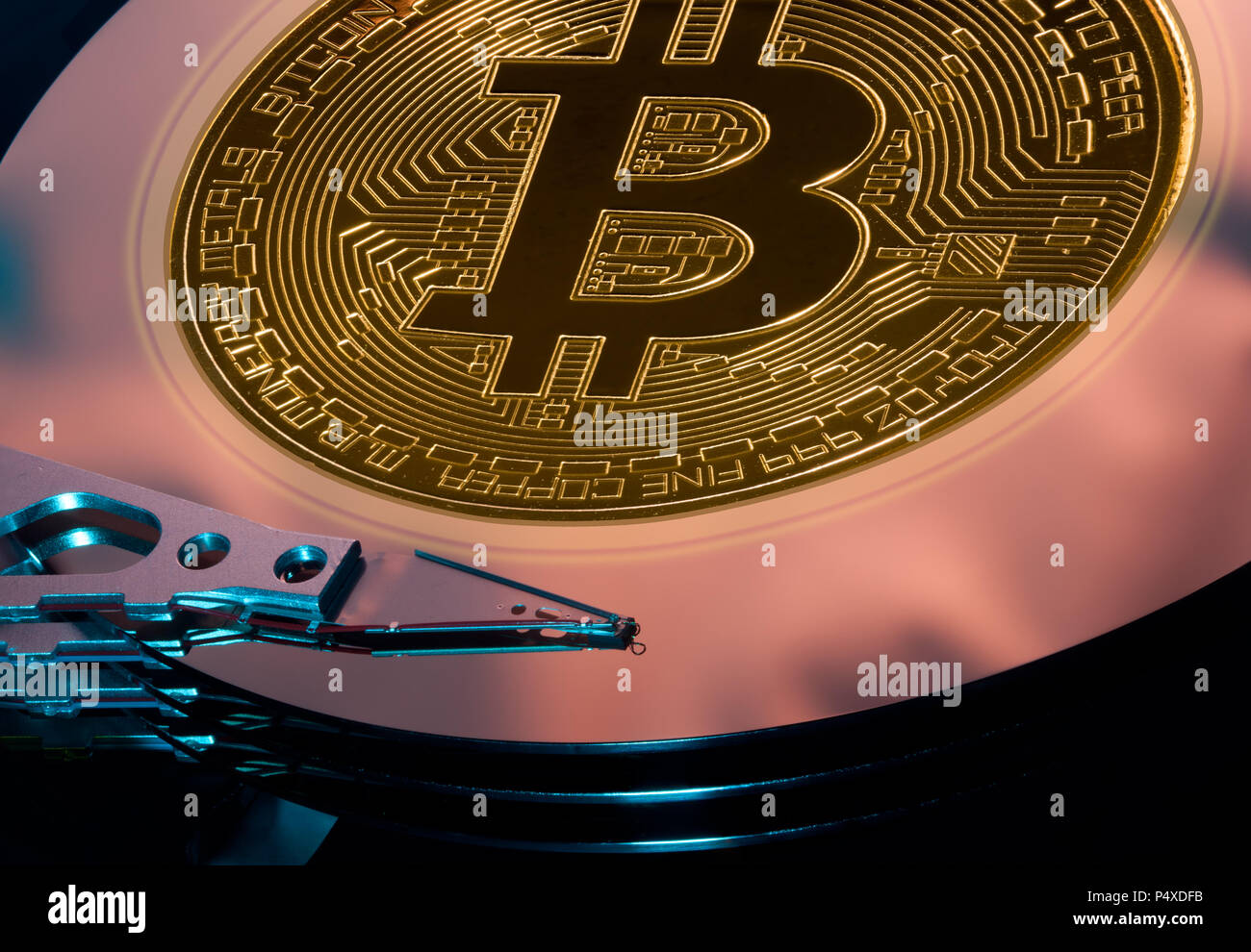 Bitcoin mining concept using hard drive Stock Photo - Alamy