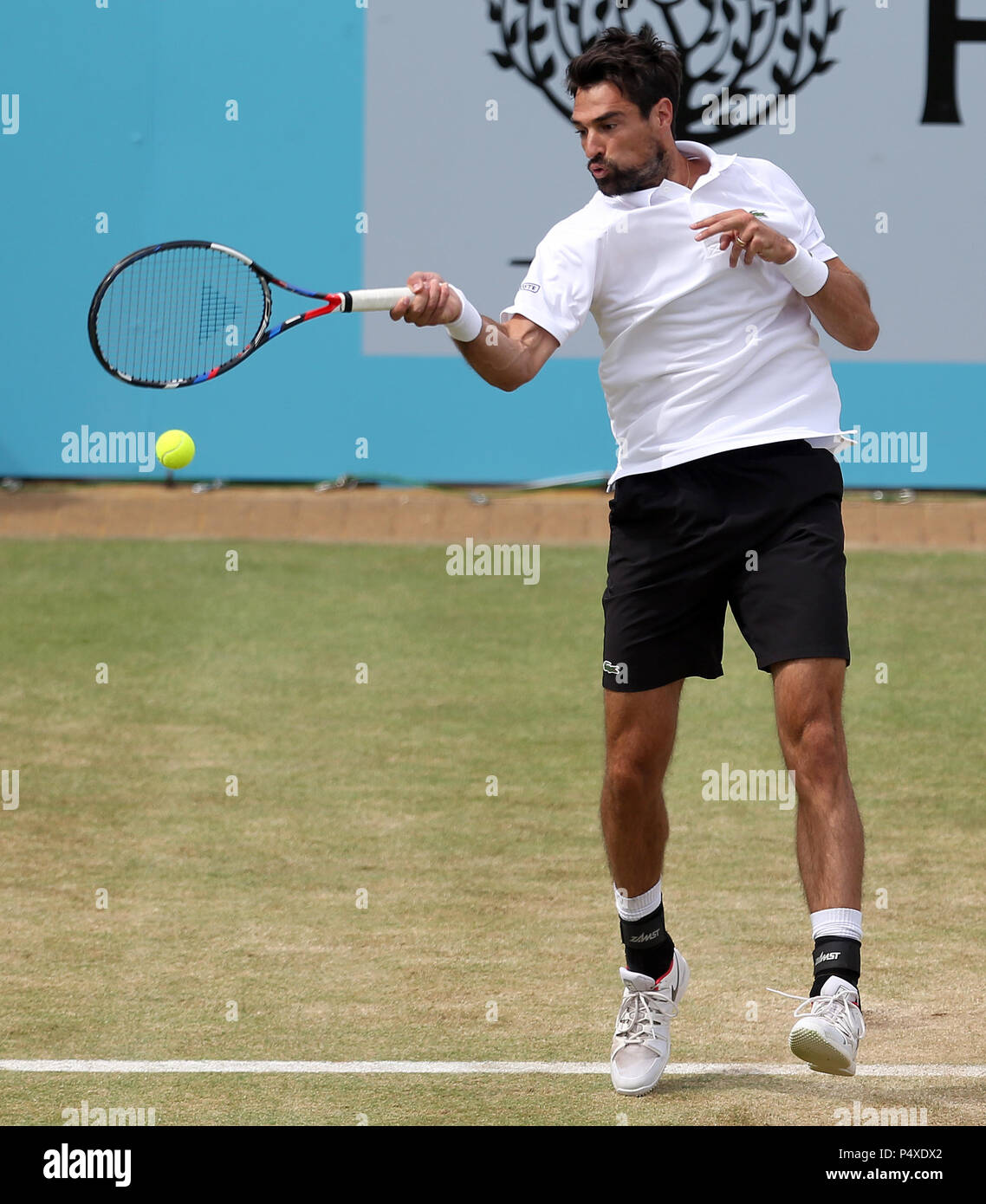 France's Jeremy Chardy during day six of the Fever-Tree Championship at ...