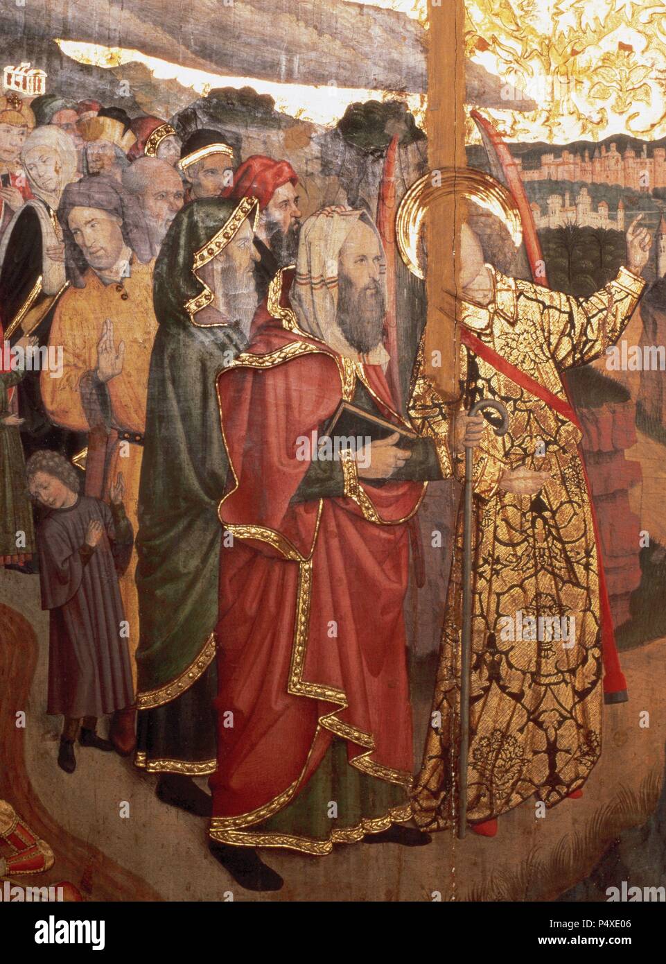 15th century Spanish Jews. Detail of the altarpiece of St. Bernardino ...