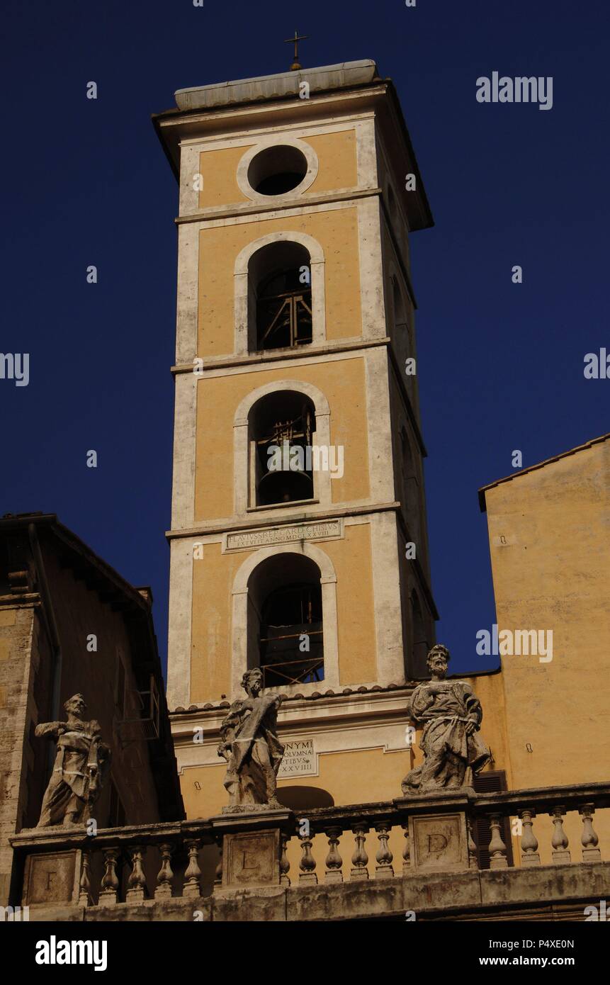 Italy. Rome. Tower of the Church of the Twelve Holy Apostles. Founded ...