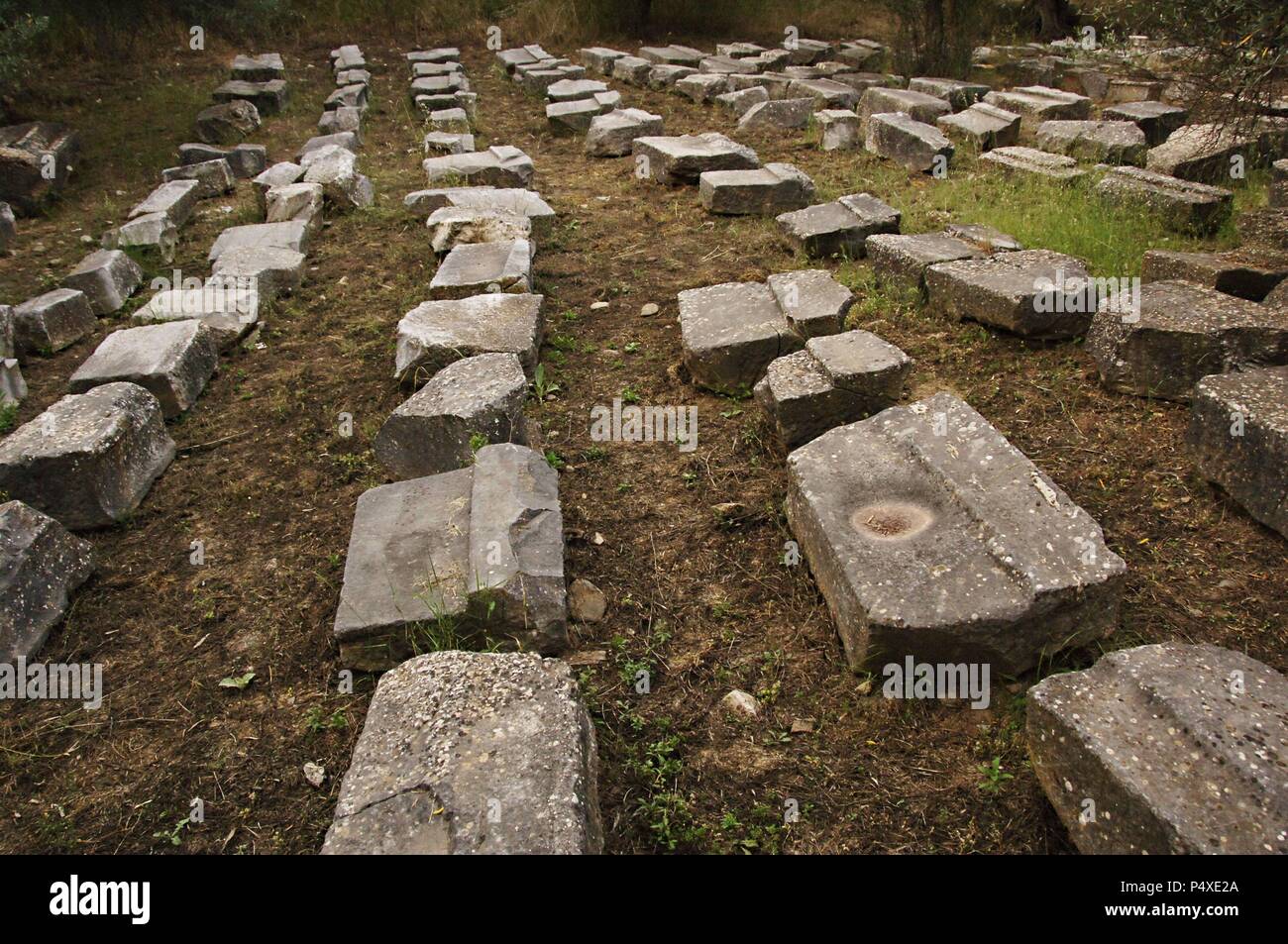 Greece. Sparta. Acropolis. Ruins near old theater. Peloponnese Stock ...