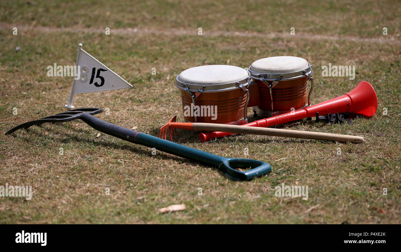Tools of the trade on display as competitors try to coax the most worms ...